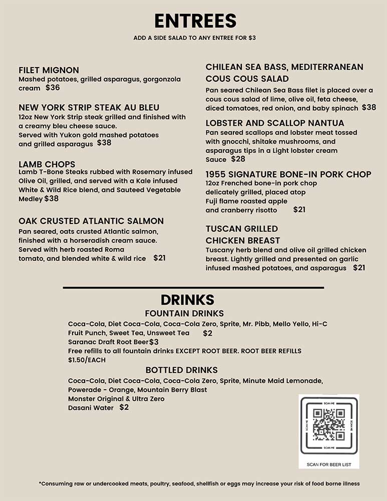 Experience Dining at 1955 Restaurant & Bar - Sleepy Hollow Golf Club